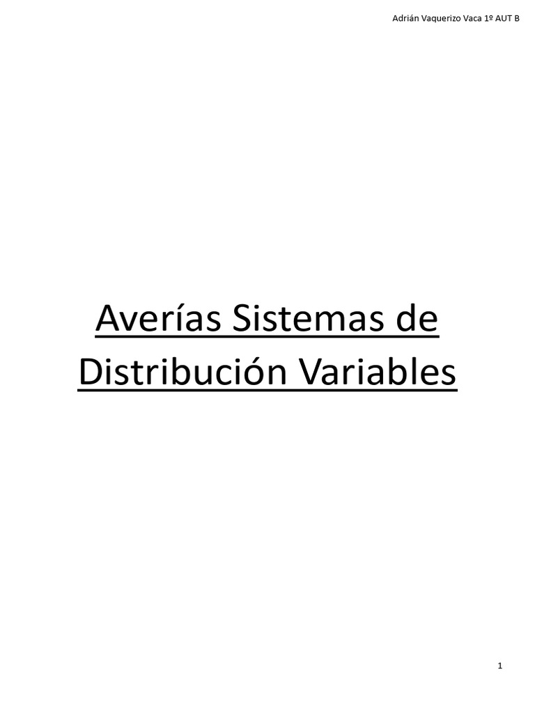 Averías en Sistemas de Distribución Variable | PDF | Solenoide ...