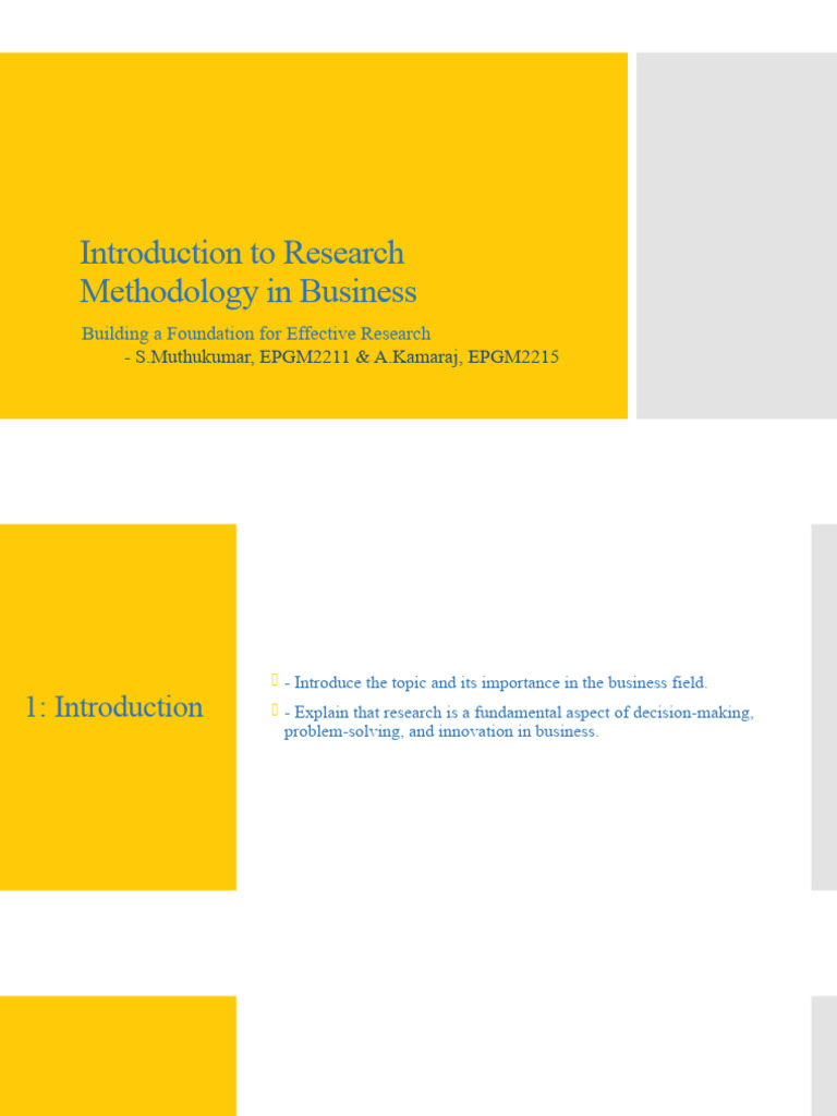 Intro Research Methodology Business MKS AK | PDF | Methodology | Experiment
