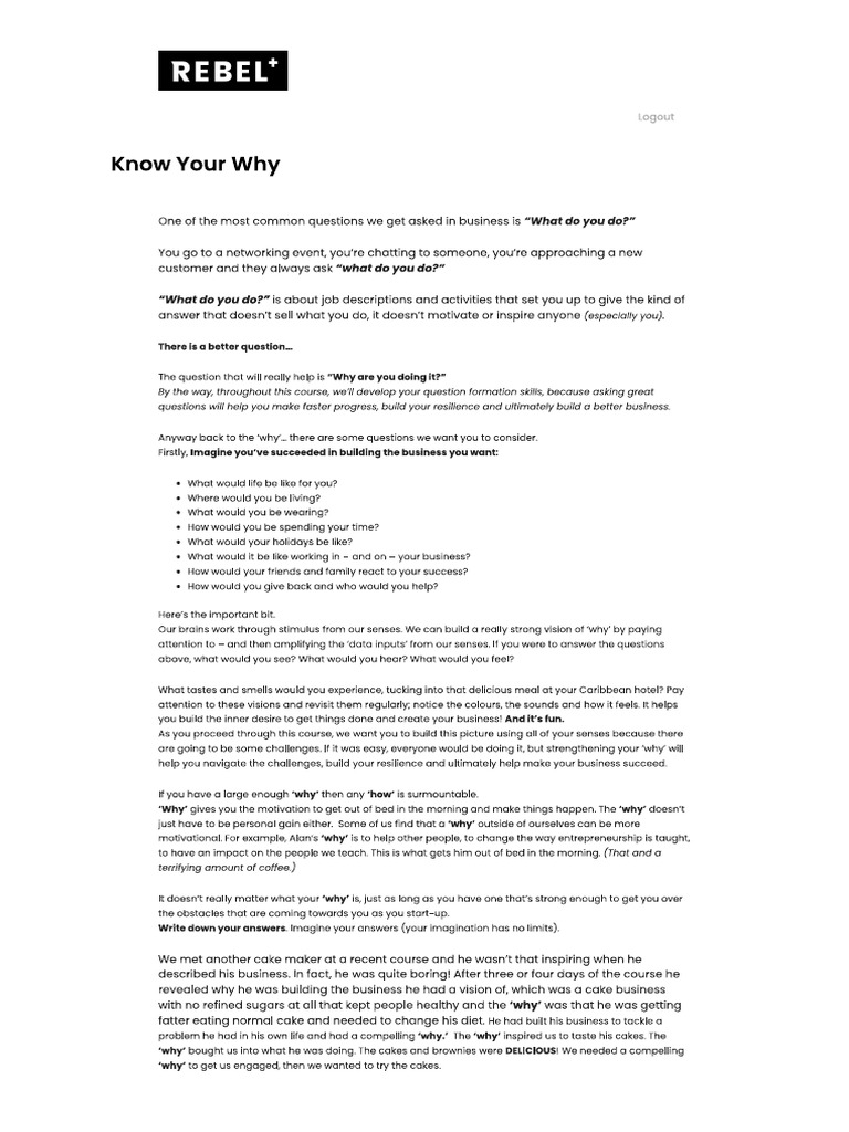 Know Your Why | PDF