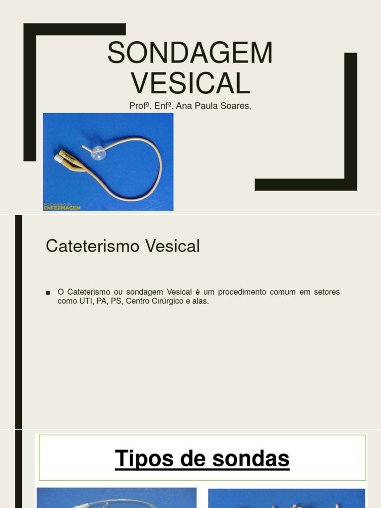 Sondagem Vesical: Procedimentos e Cuidados | PDF | Especialidades ...