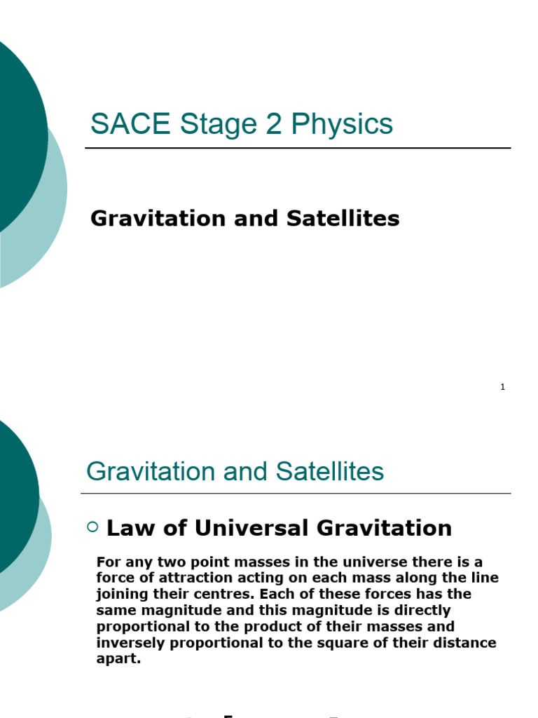 Gravitation and Satellites Lecture | PDF