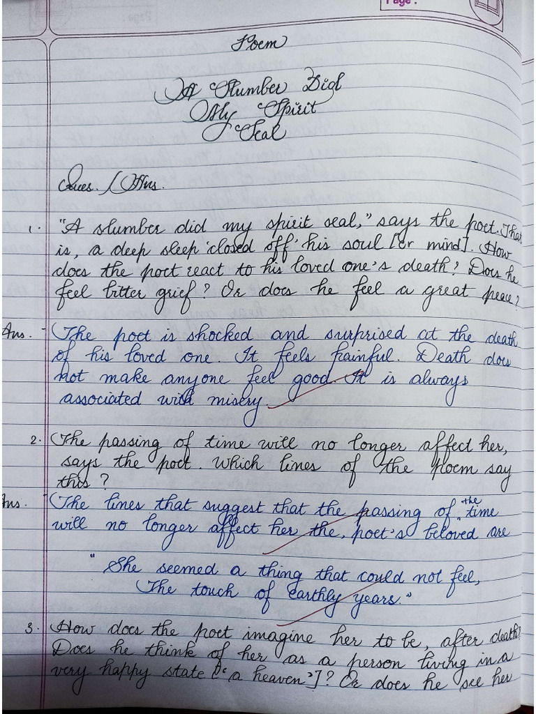 Poem A Slumber Did My Spirit Seal | PDF