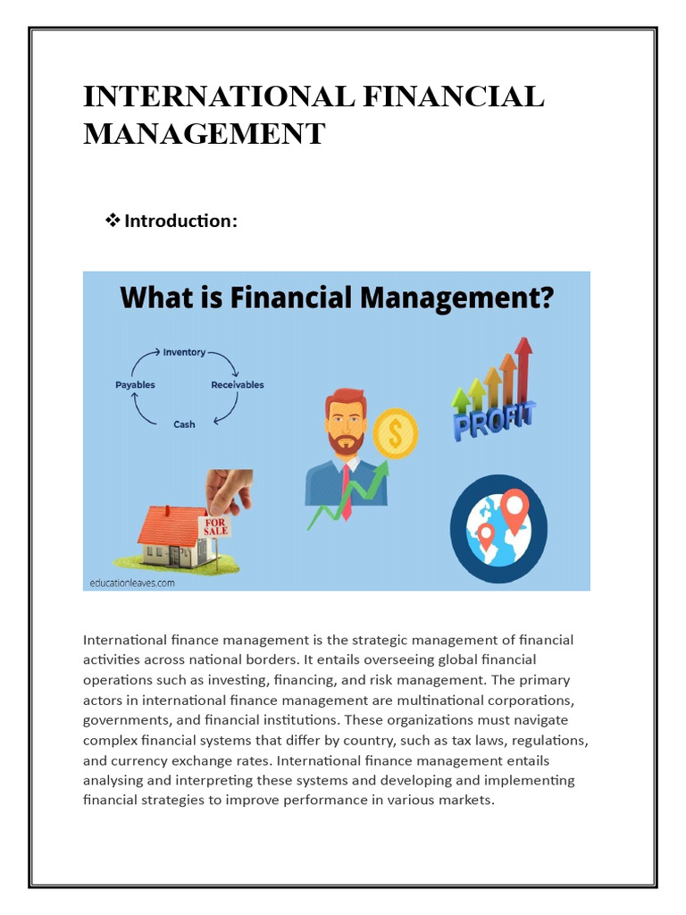 Objectives of International Finance Management | PDF | Global Financial ...