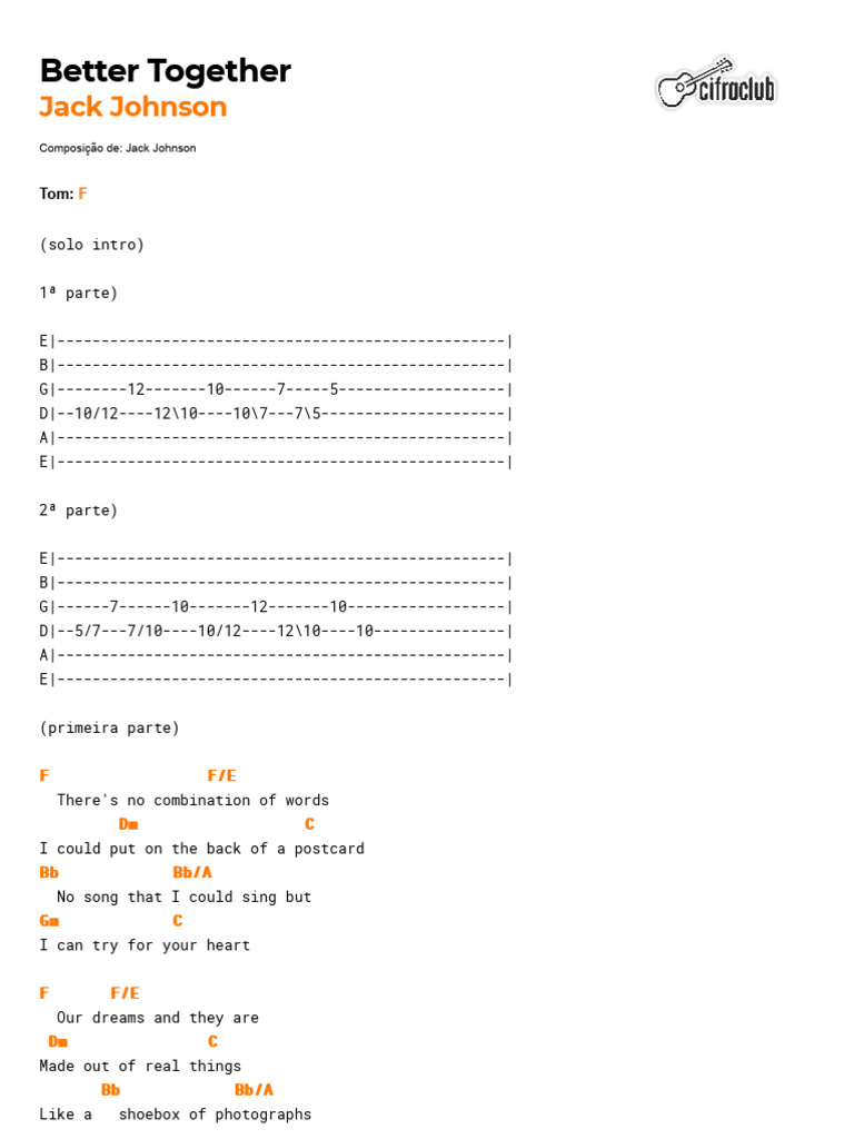 Jack Johnson - Better Together | PDF