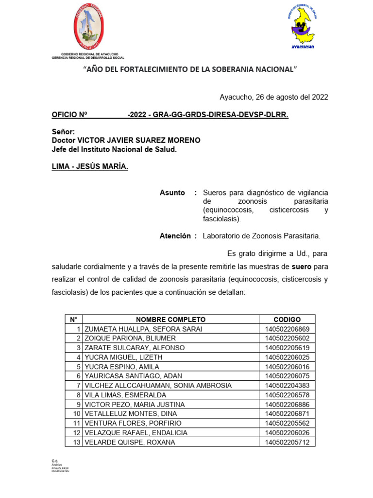 Oficios Ins TBC | PDF