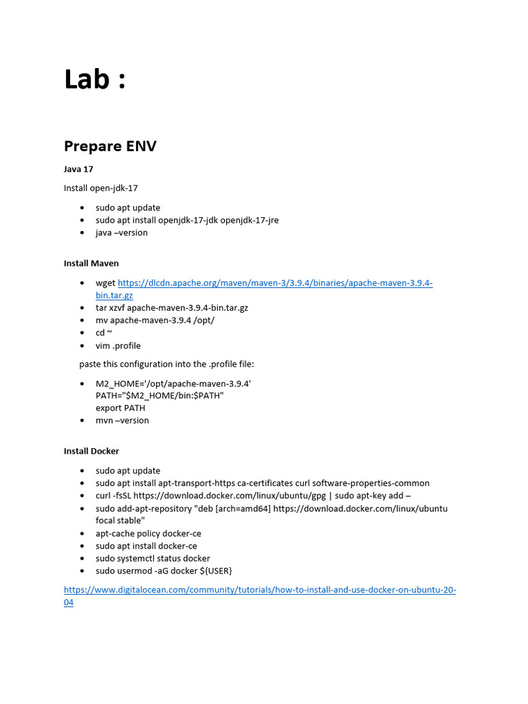 Prepare ENV: Java 17 | PDF