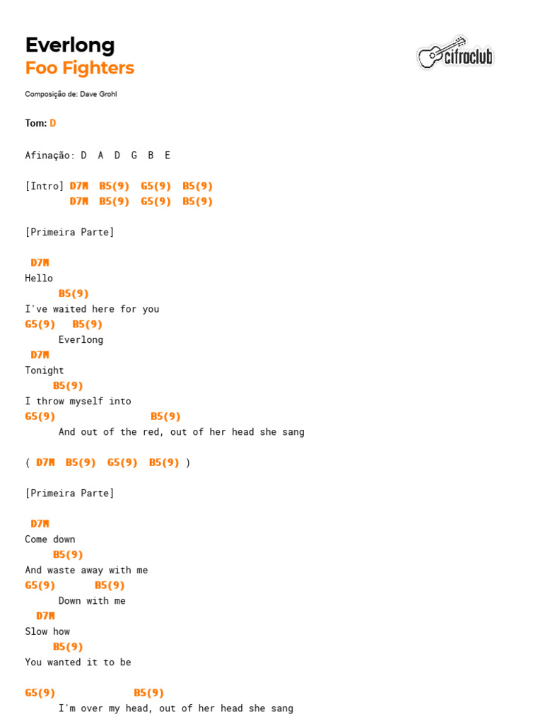 Foo Fighters - Everlong | PDF | Recorded Music | Musical Subcultures