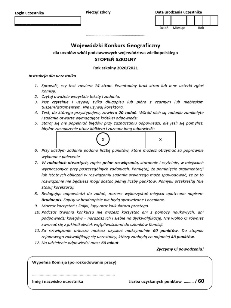 WKG Geografia Konkurs Materialy Komplet 2020 2021 | PDF