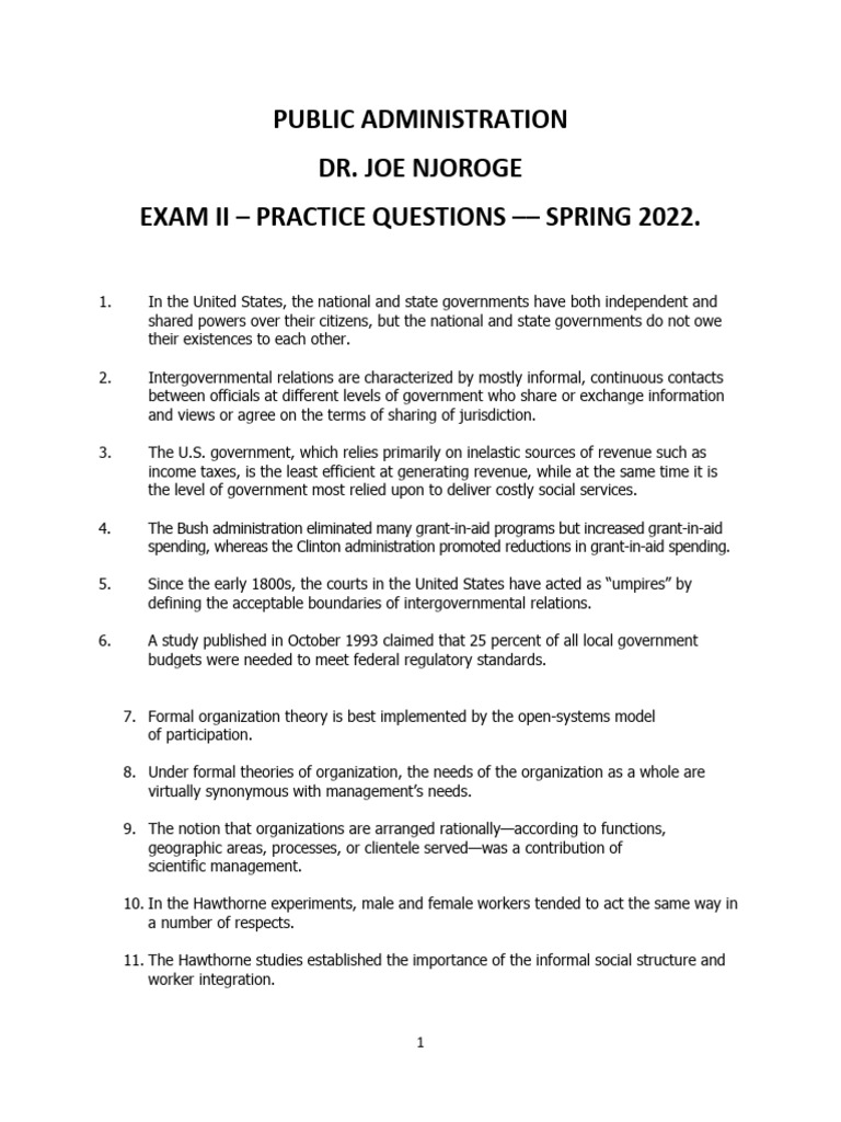 Exam Ii - Practice Questions - Without Key - Spring 2022 | PDF | Taxes | Bureaucracy