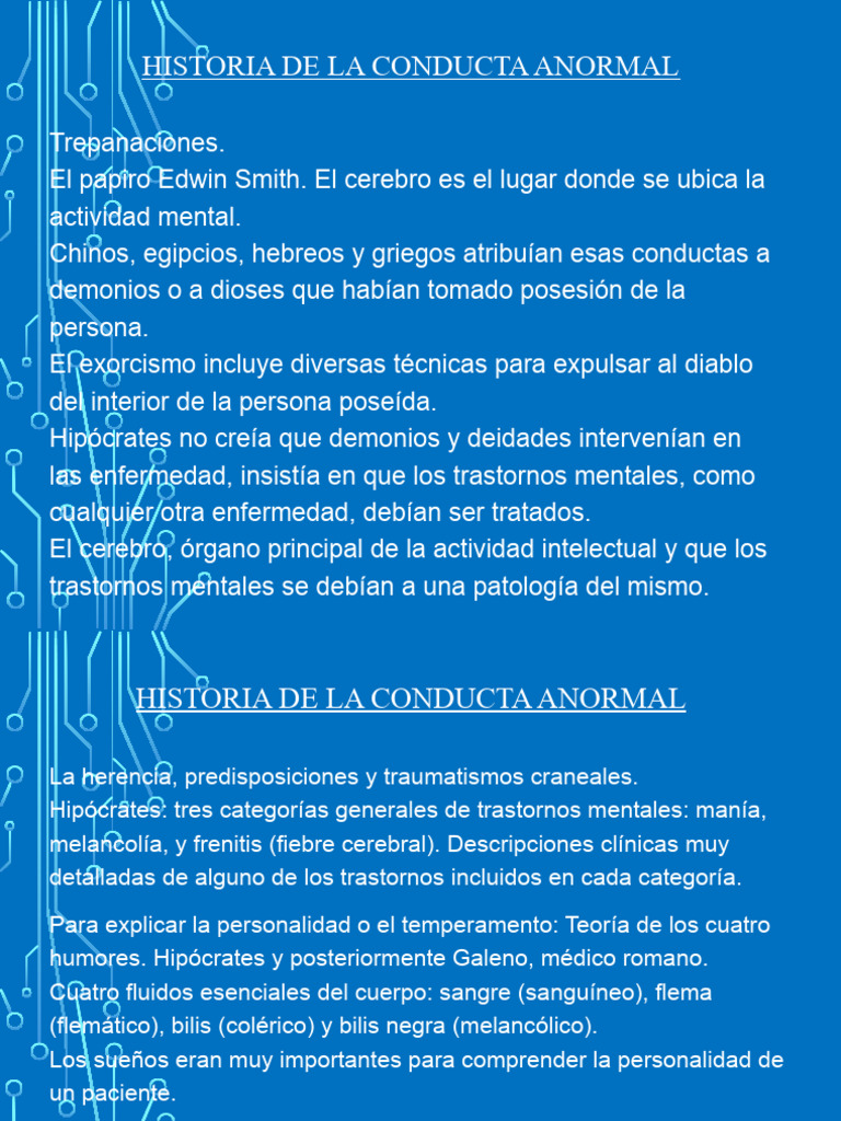 1.3 Historia de La Conducta Anormalpptx | PDF | Trastorno mental | Brujería