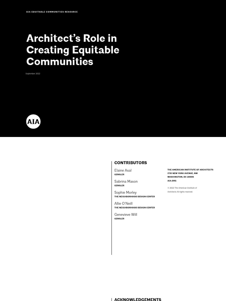 Architecting Equitable Communities | PDF | Community | Equity (Law)