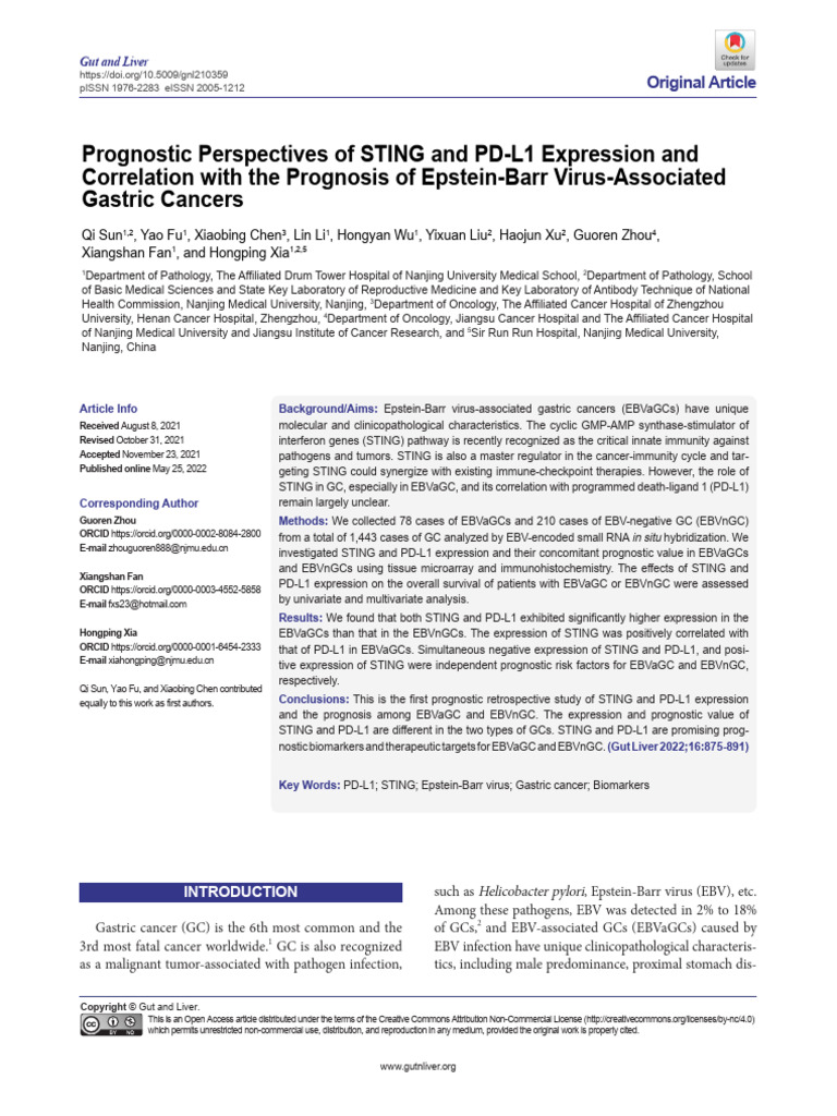 GNL 16 6 875 | PDF | Carcinoma | Immunohistochemistry