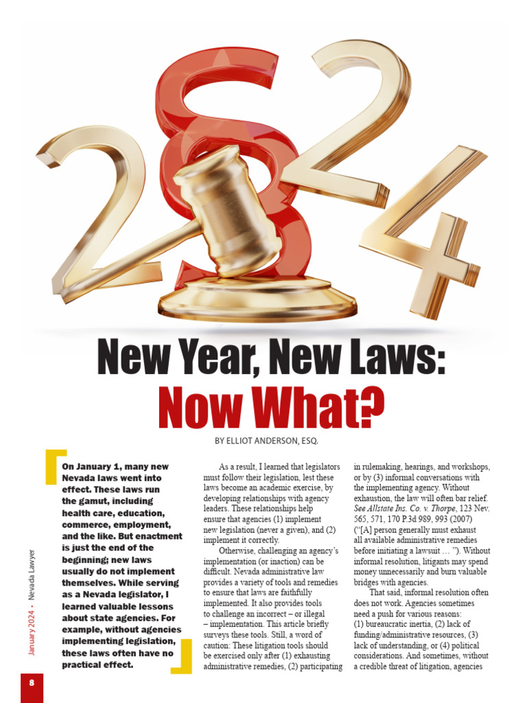NevadaLawyer January2024 New-Laws | PDF