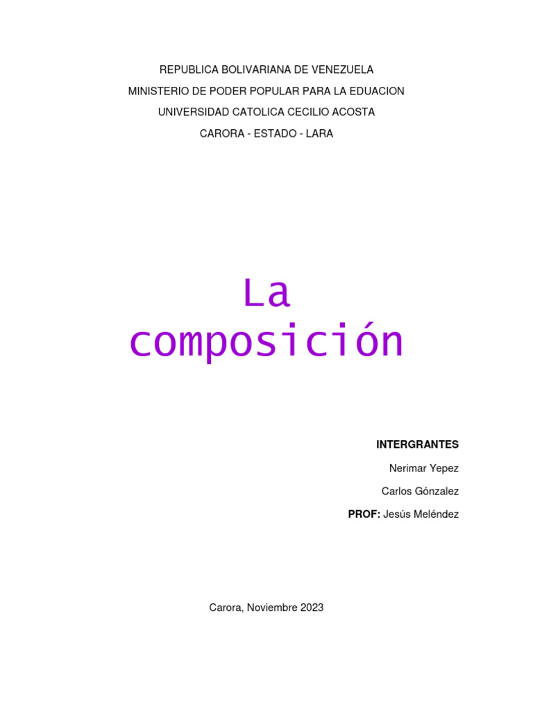 La Composicion | PDF | Color | Perspectiva (Gráfica)