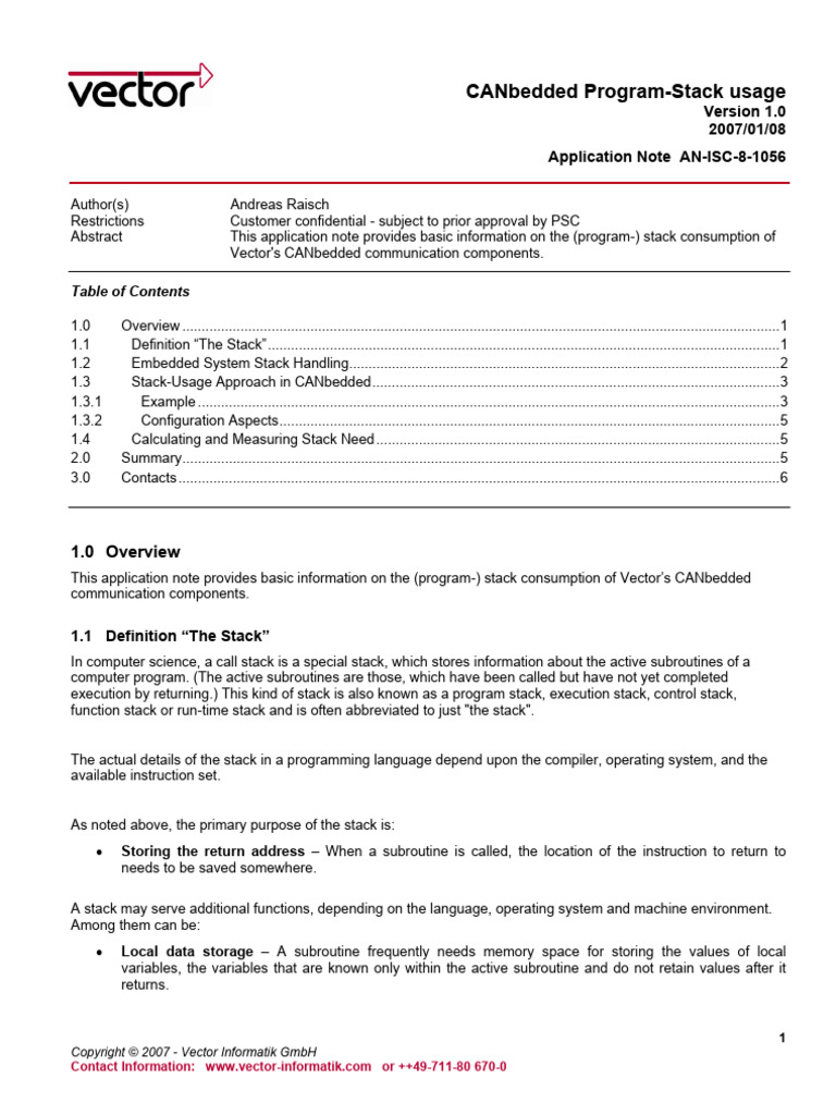 AN-ISC-8-1056 CANbedded Program Stack Usage | PDF | Parameter (Computer ... AN-ISC-8-1056 CANbedded Program Stack Usage | PDF | Parameter (Computer ...