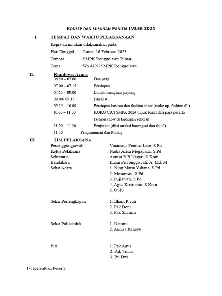 Imlek 2024 di SMPK Ronggolawe | PDF