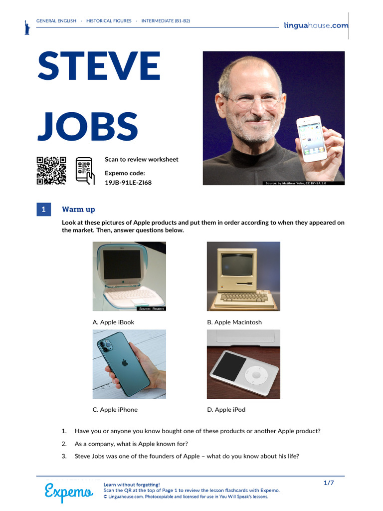 Steve Jobs American English Teacher | PDF | Steve Jobs | Apple Inc.