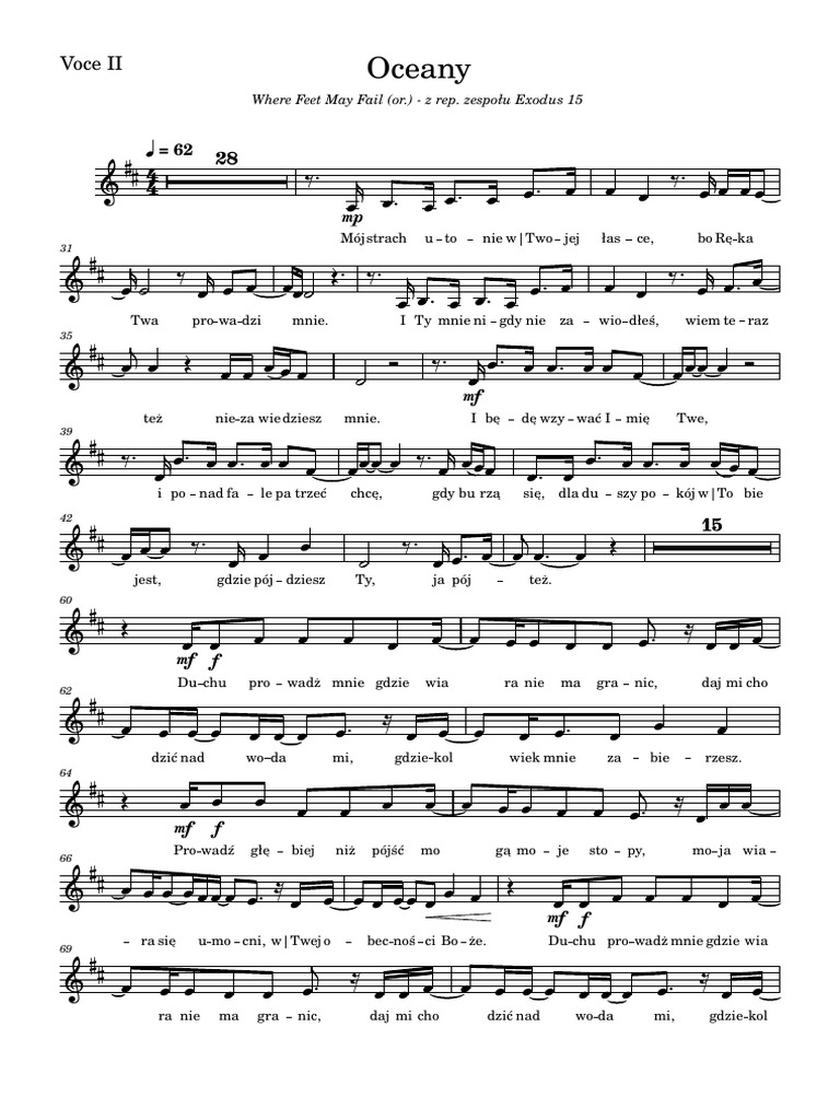 Oceany - Z Rep. Exodus 15 - II Głos | PDF