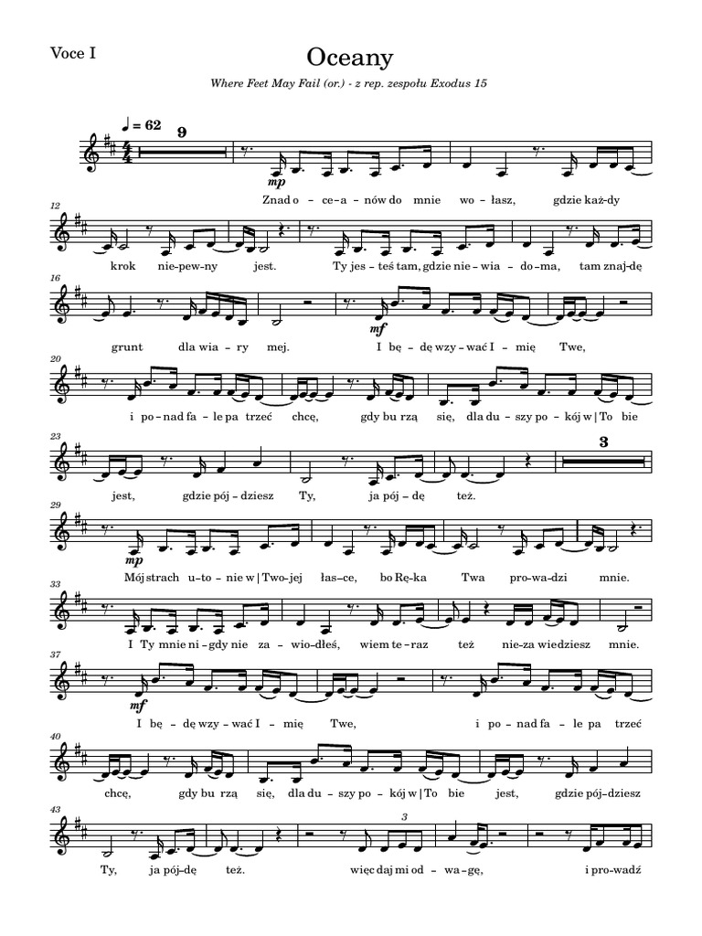 Oceany - Z Rep. Exodus 15 - I Głos | PDF