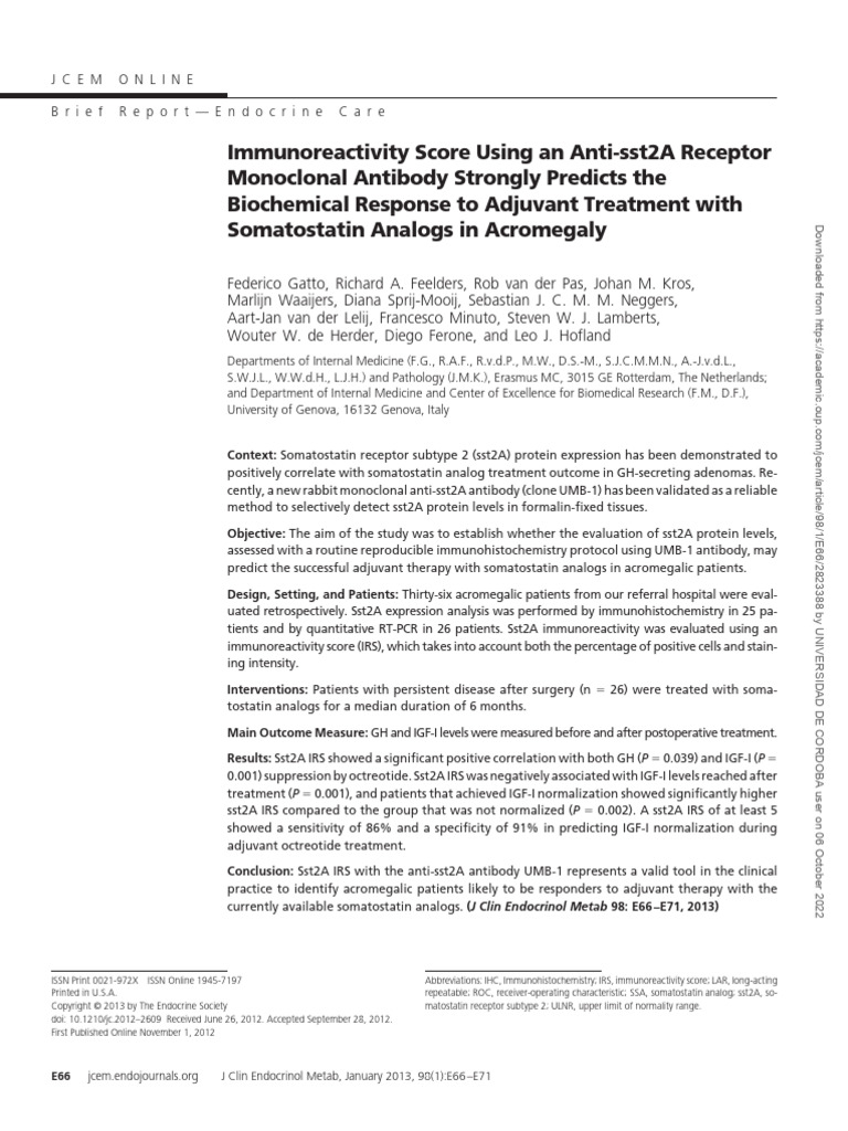 Jcem 0 E66 | PDF | Immunohistochemistry | Insulin Like Growth Factor 1