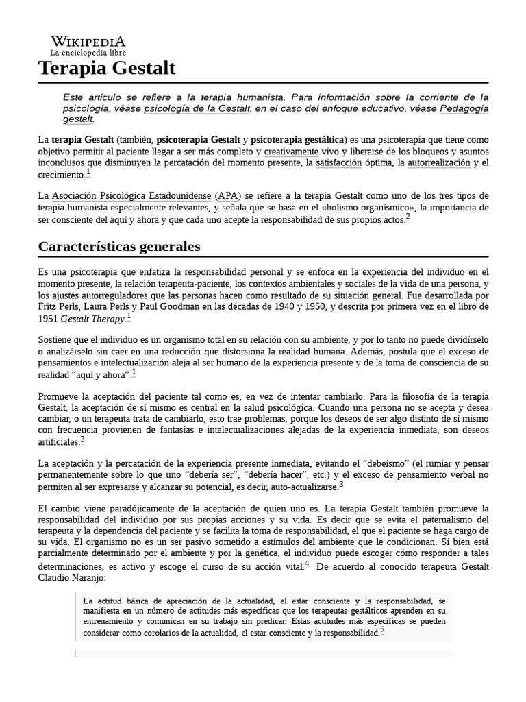 Terapia Gestalt | PDF | Terapia Gestalt | Psicoterapia