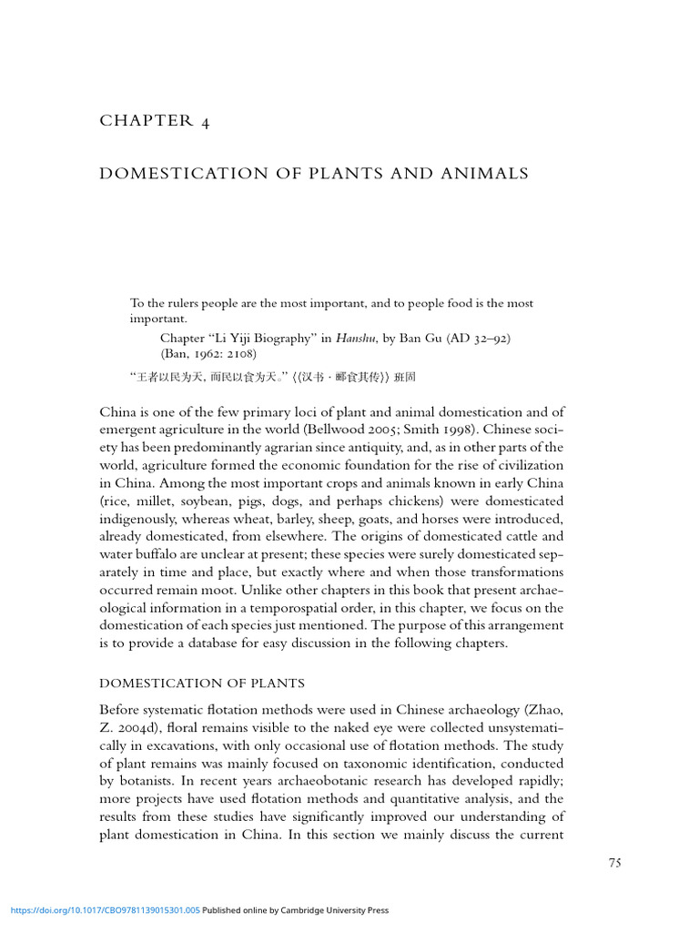Domestication of Plants and Animals | PDF | Agriculture