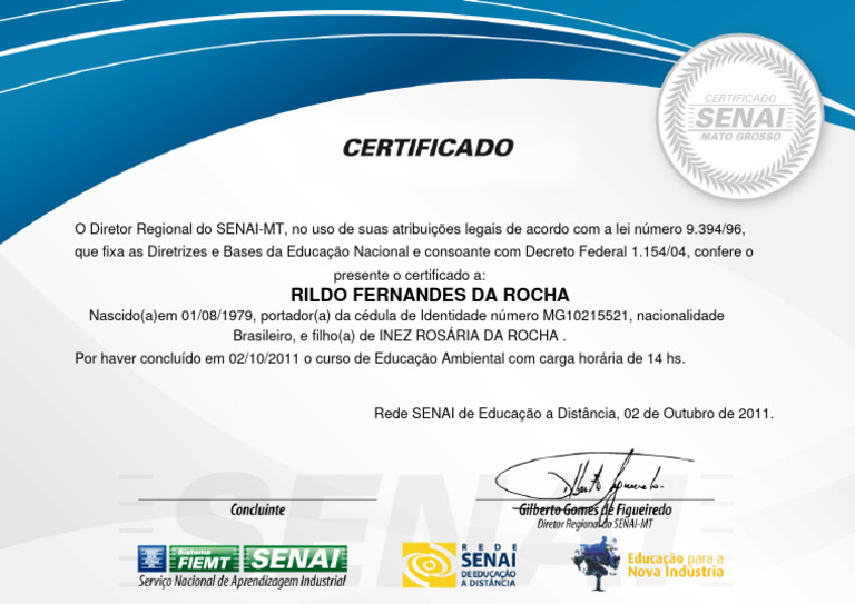 Certificado Senai | PDF