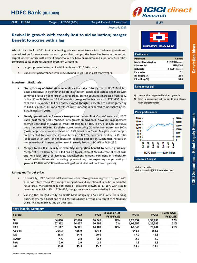 IDirect HDFCBank ConvictionIdea | PDF | Finance & Money Management