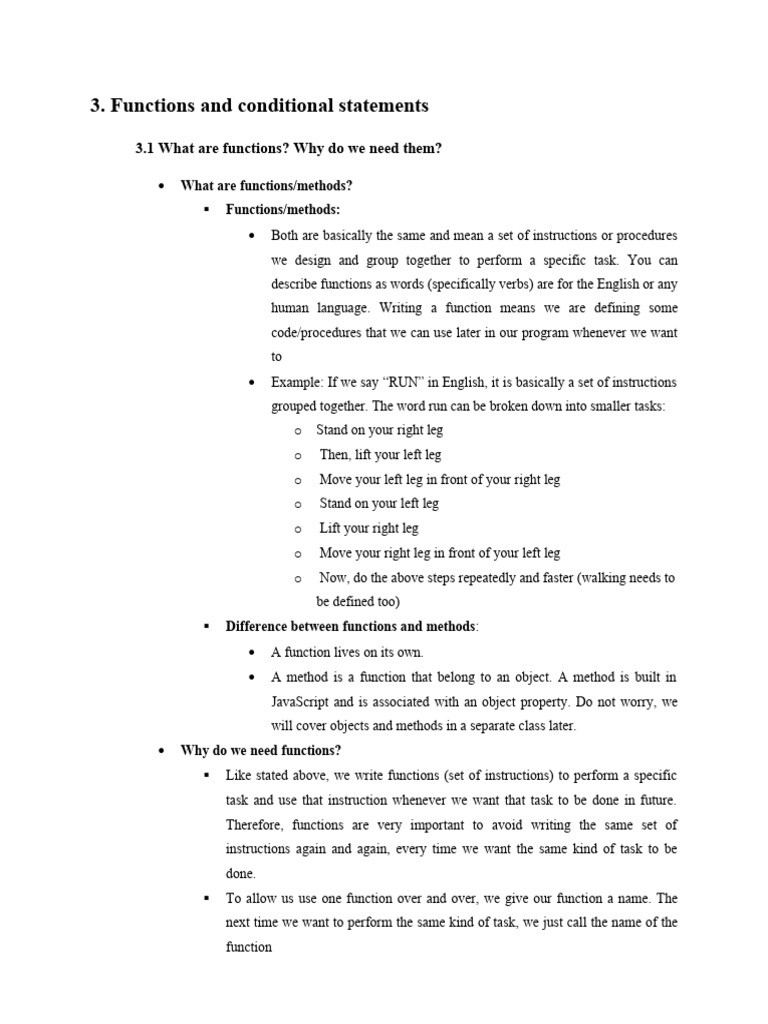 3 Functions and Conditional Statements | PDF | Parameter (Computer ... 3 Functions and Conditional Statements | PDF | Parameter (Computer ...
