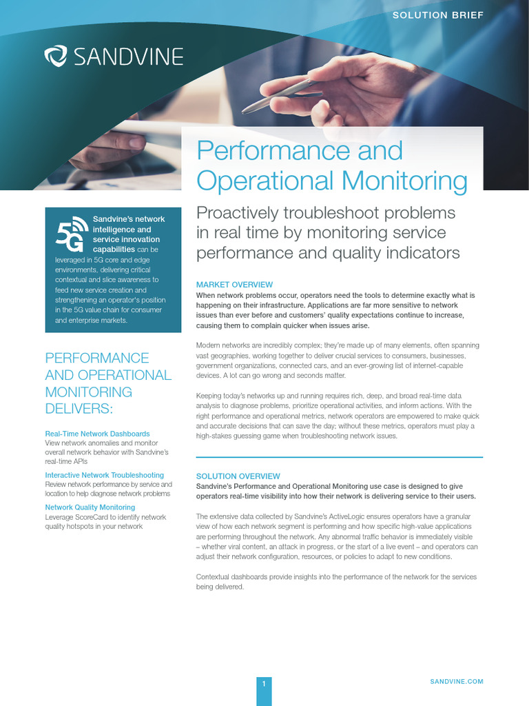 Sandvine - SB - Performance and Operational Monitoring | PDF