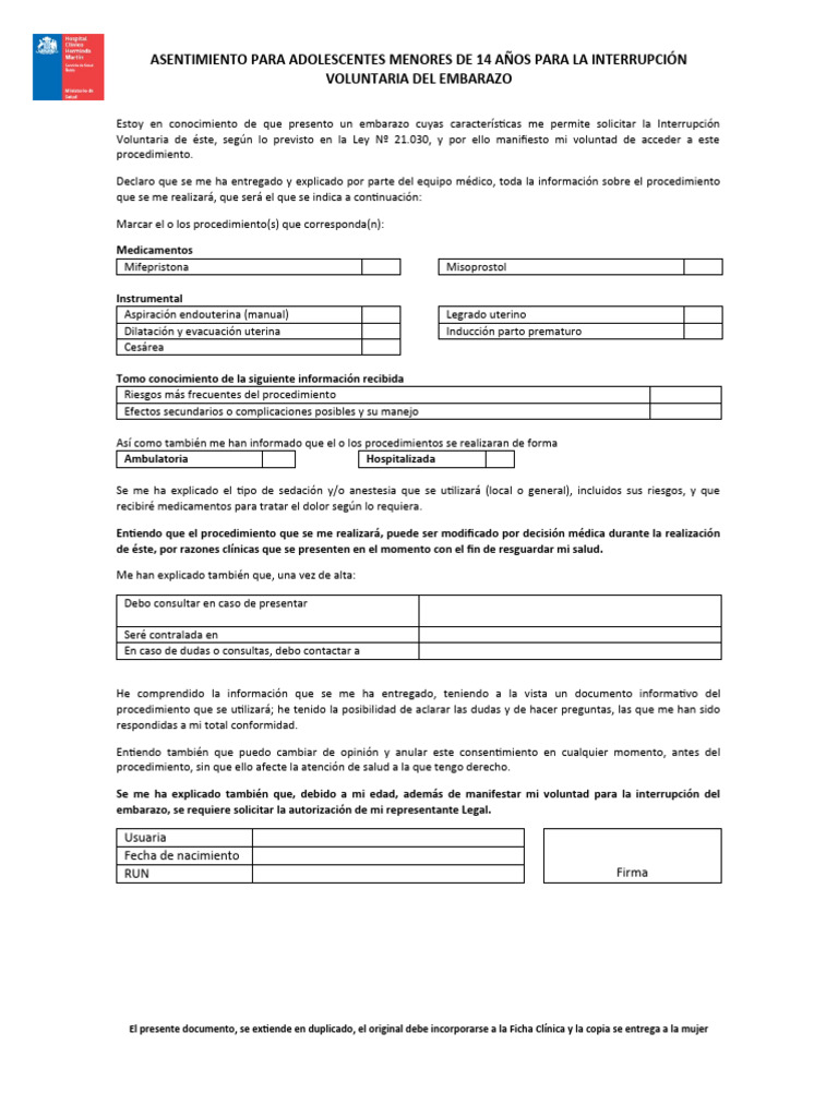 03 Asentimiento Menores de 14 Años Ive | PDF | Salud pública | Ciencias ...