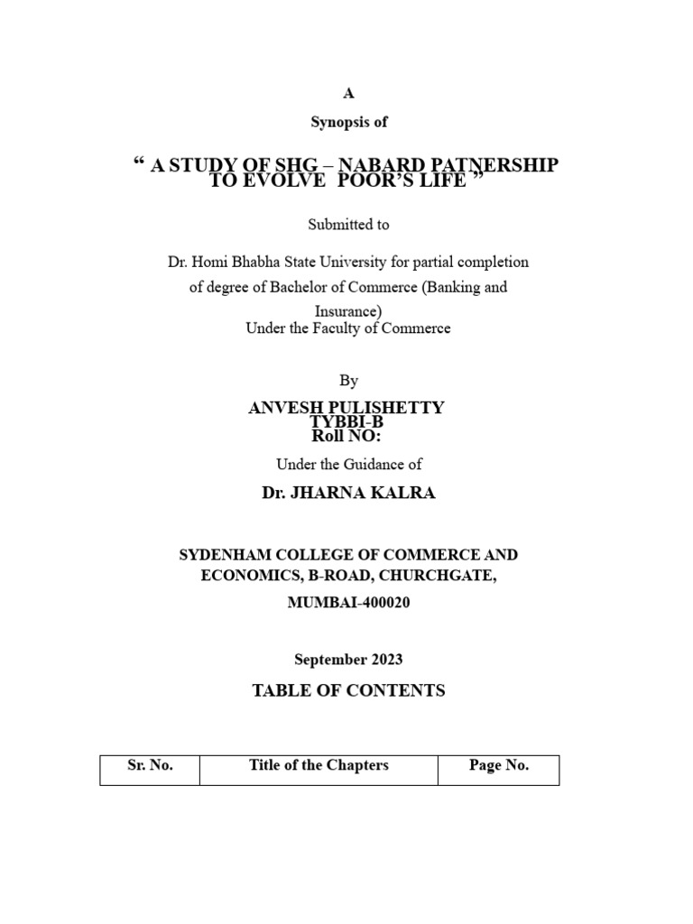 SHG and Nabard Partnership To Evolve Poor Life | PDF | Business ...