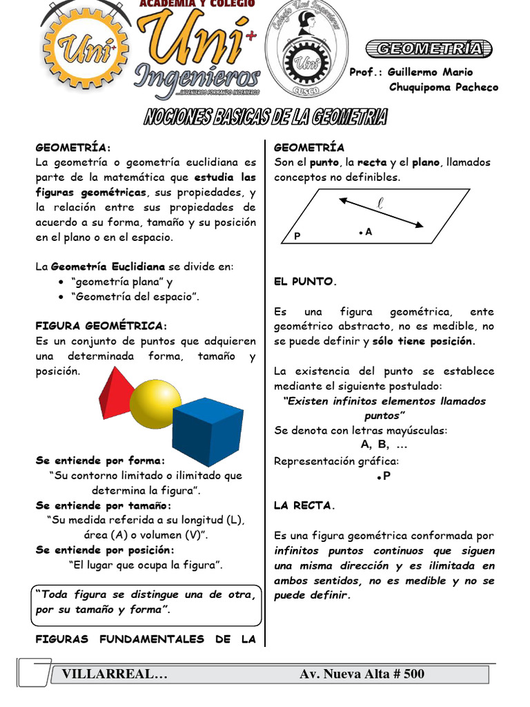 00 Geometria - Teoria - Nociones Basicas de La Geometria | PDF | Geometría | Teorema