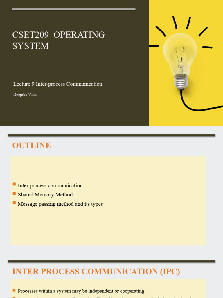 Lec 9 IPC, Message Passing | PDF | Process (Computing) | Message Passing