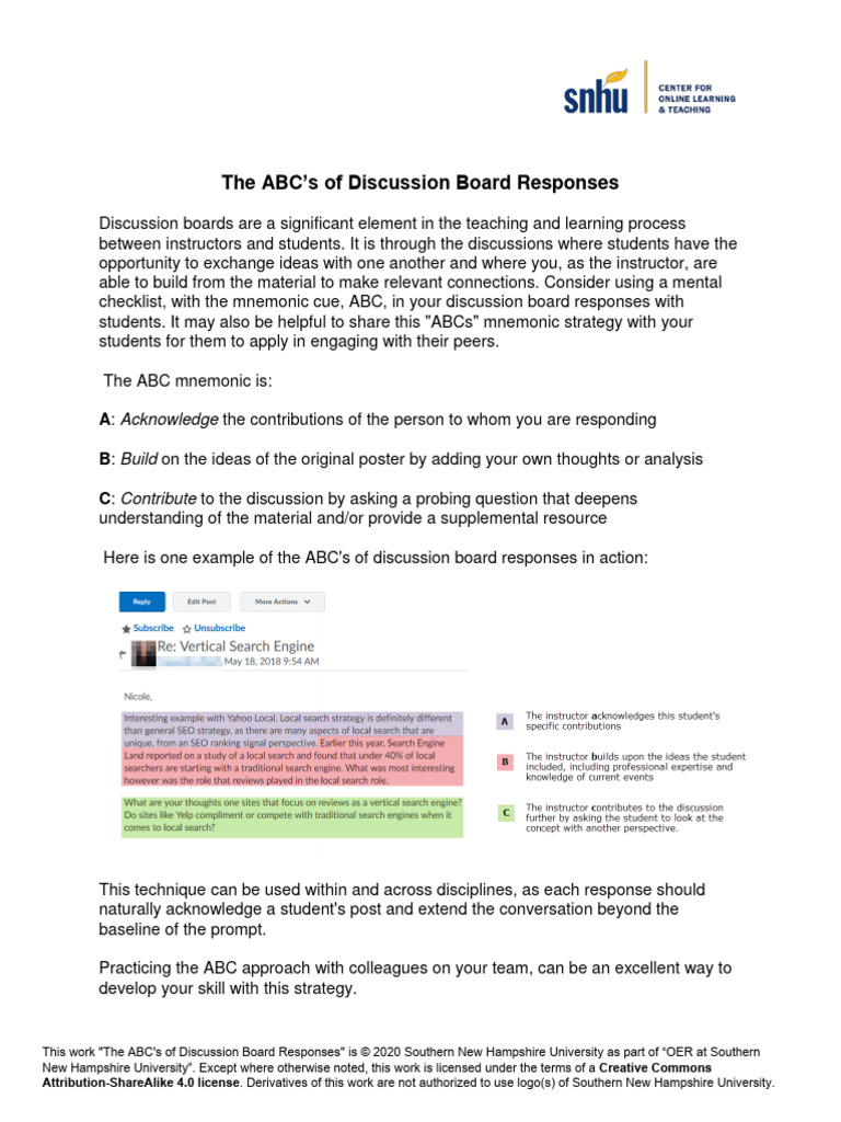 ABCs of Effective Discussion Responses | PDF
