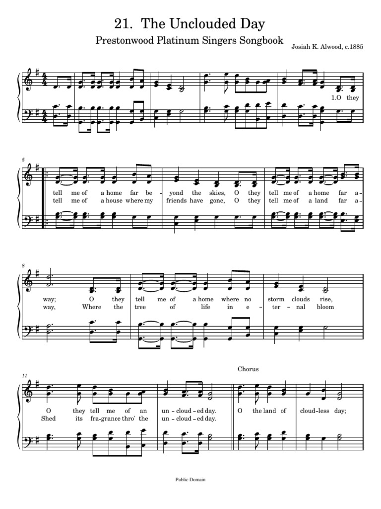 21 The Unclouded Day | PDF | Gospel Music | Christian Songs