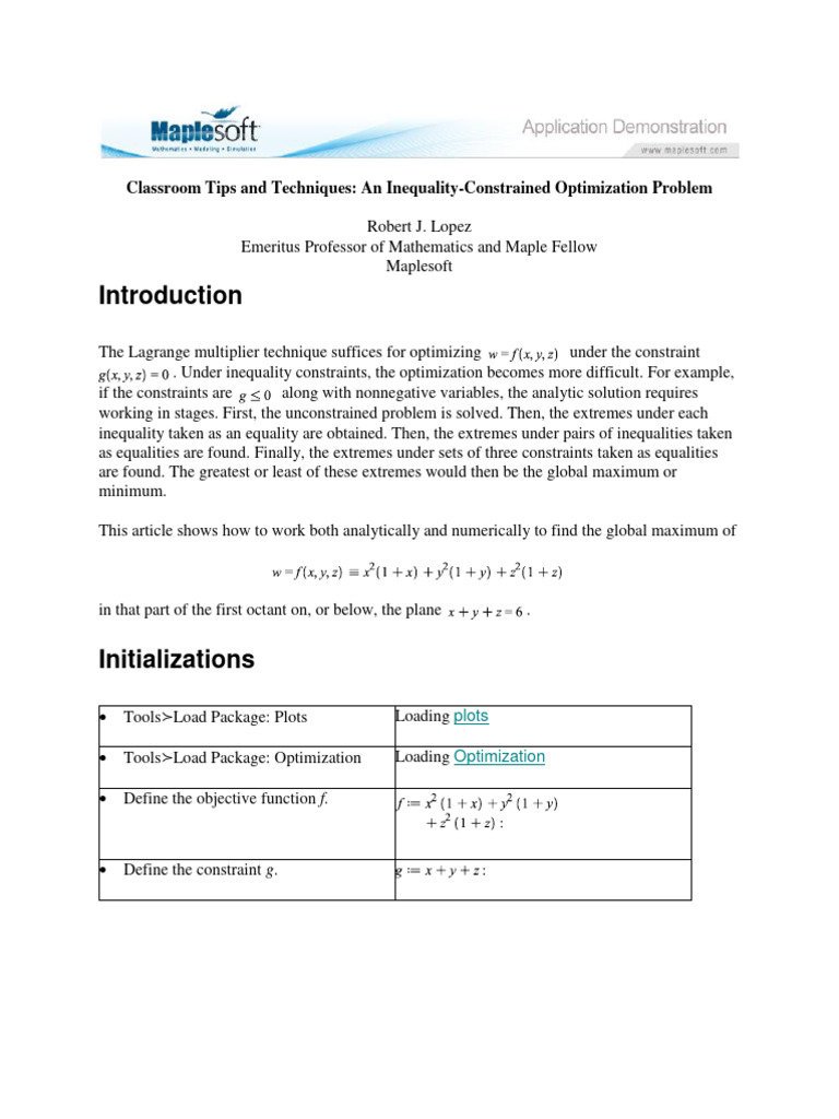 Inequality Constrain e | PDF | Mathematical Optimization | Algorithms