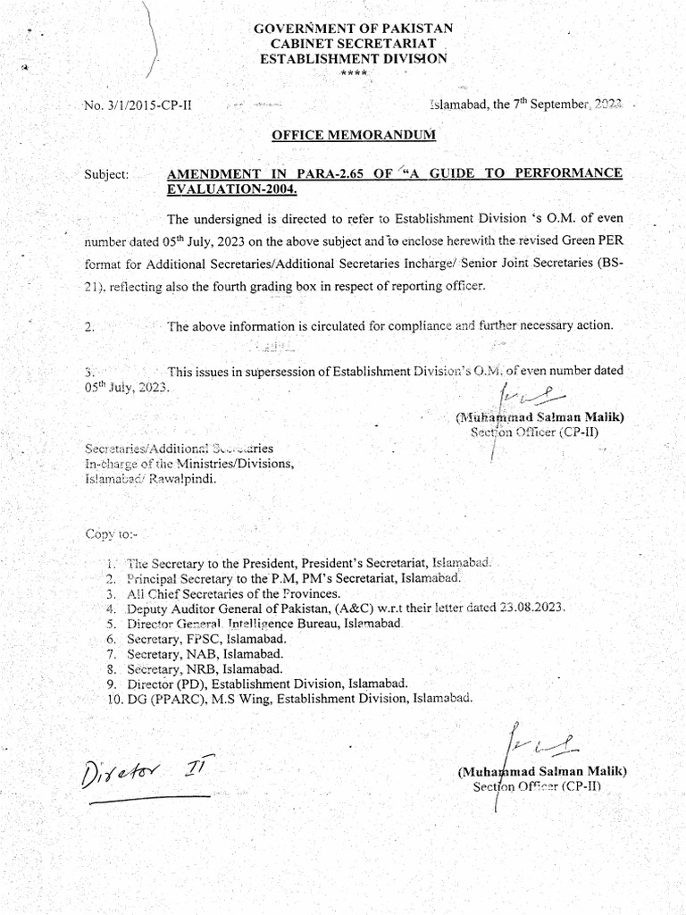 Amendment to Performance Evaluation 2004 | PDF | Government