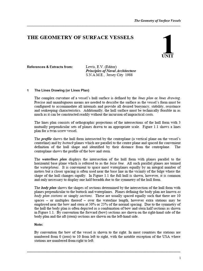 1-Geometry of Surface Vessels | PDF