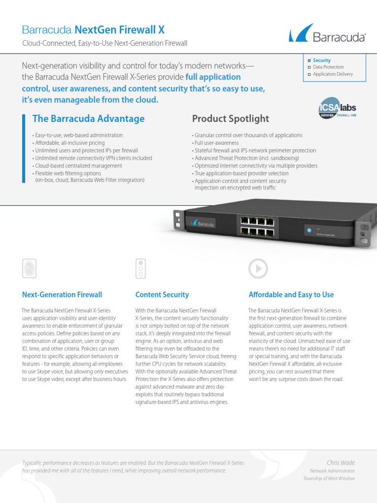 Barracuda NextGen Firewall X DS US | PDF