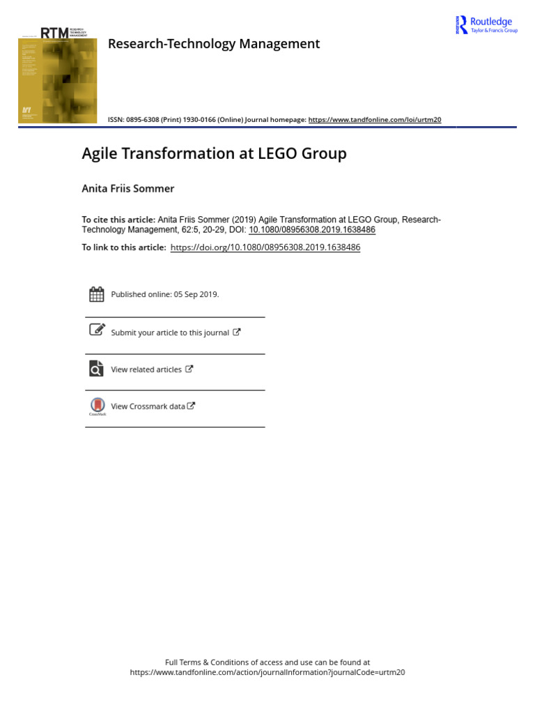 Agile Transformation Lego Group | PDF | Agile Software Development | Scrum (Software Development)