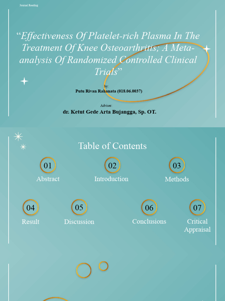 Efektivitas PRP untuk Osteoartritis Lutut | PDF