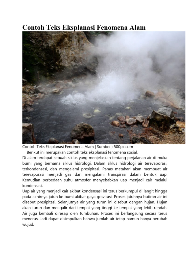 Contoh Teks Eksplanasi Fenomena Alam | PDF