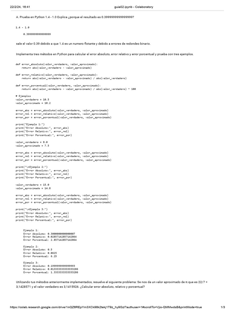 Guia02.ipynb - Colaboratory | PDF | Pi | Medición