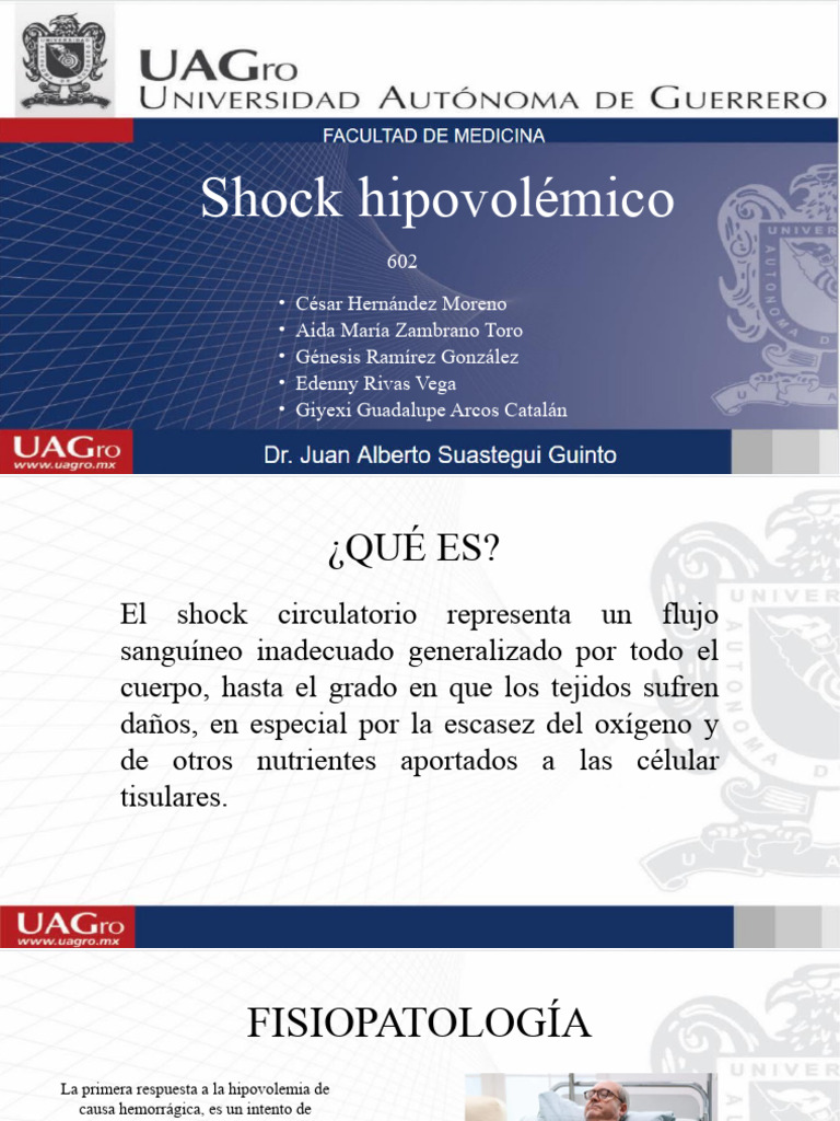 Shock Hipovolémico | PDF | Causas de la muerte | Enfermedades y trastornos