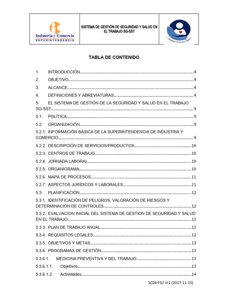 Sc04-f32 Sistema de Gestión de Seguridad y Salud en El Trabajo SG-SST | Descargar gratis PDF ...
