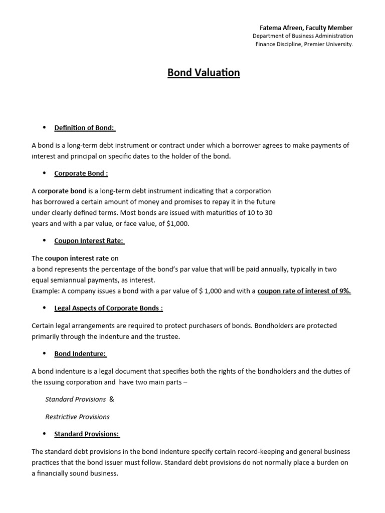 Bond Valuation | PDF