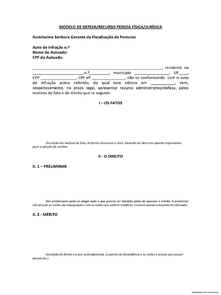 Anexo 04 - Modelo de Defesa | PDF