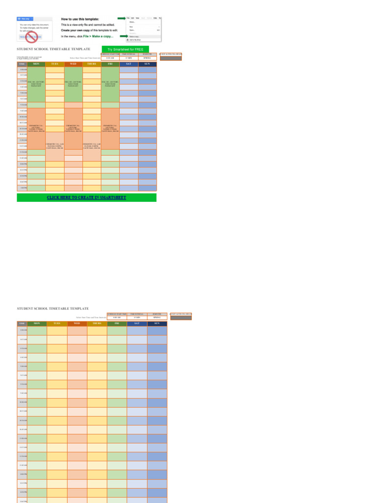 School Timetable Template-3269873204 | PDF