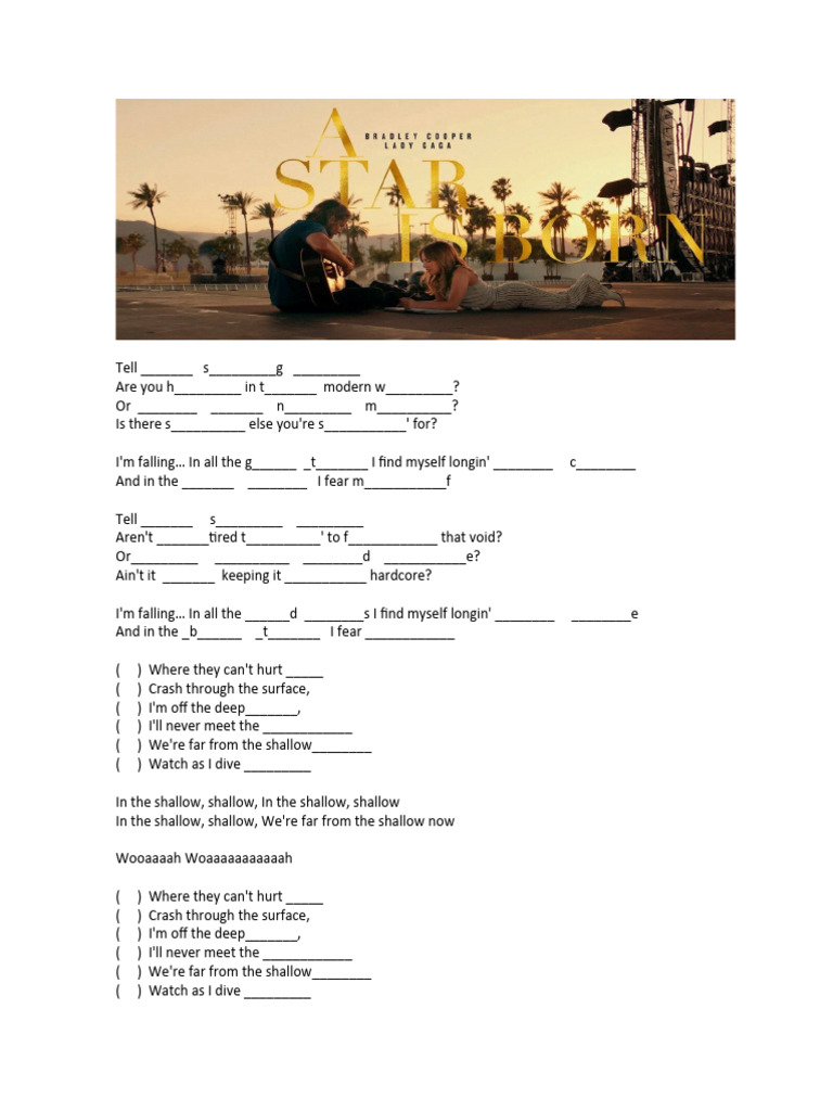 Shallow Lady Gaga Bradley Cooper Complete The Miss Activities With ...